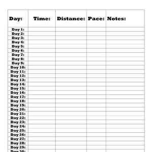 Printable Running Tracker/running Log/fitness - Etsy