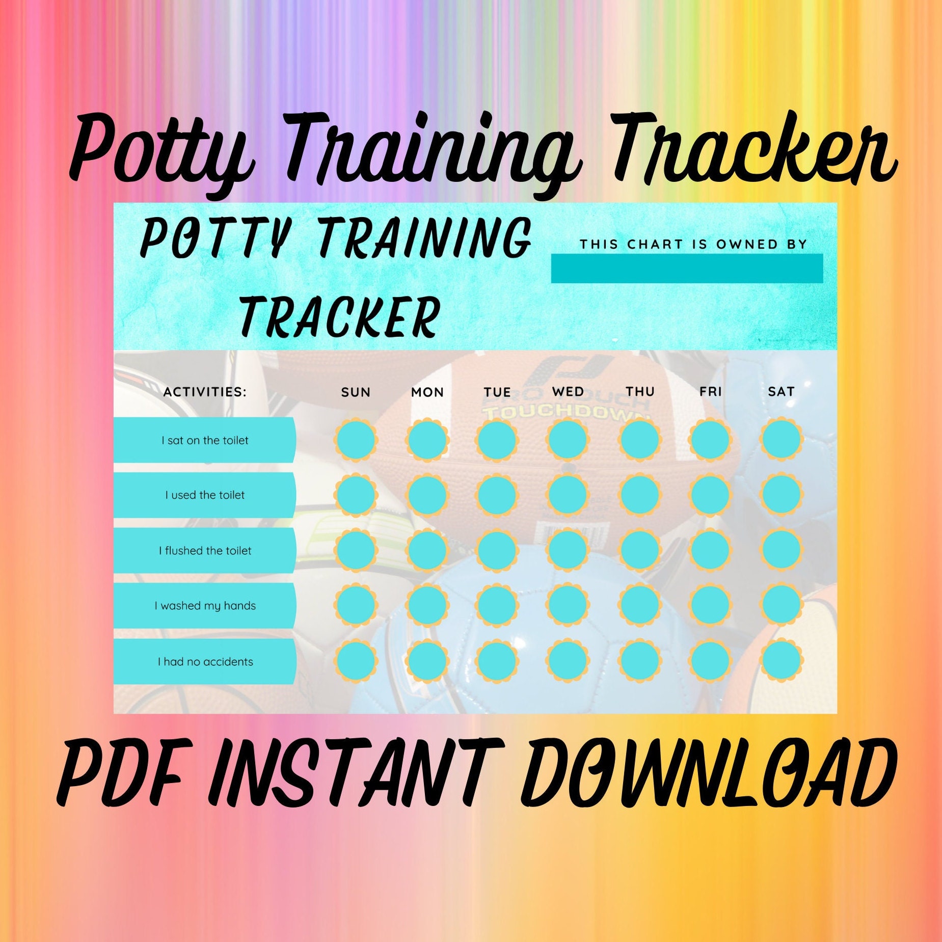 Potty Training Tracker/potty Training Chart/printable for Boys - Etsy