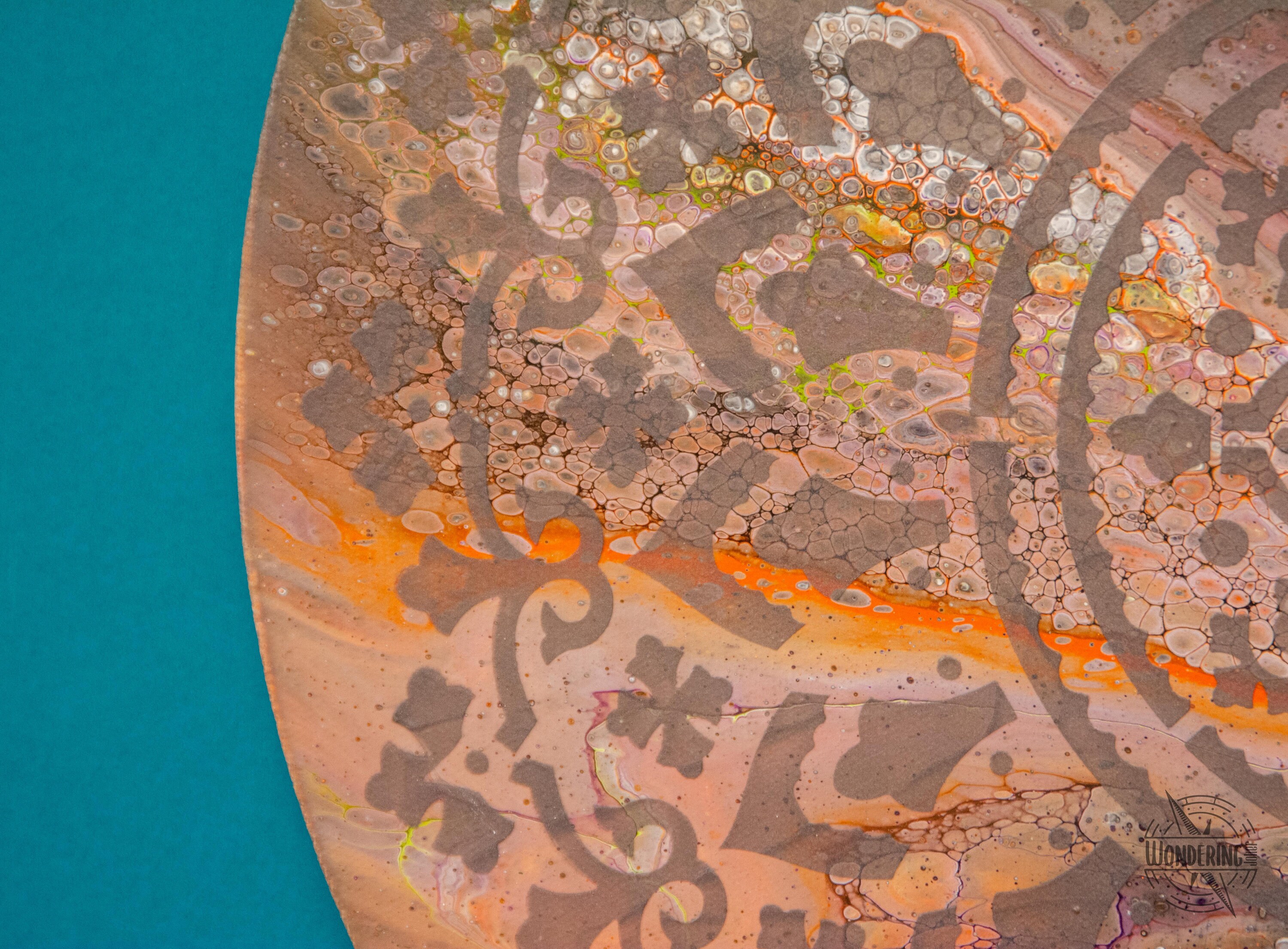 16" Circle Acrylic Painting | Mosaic Splatter | Stretched Canvas - Etsy