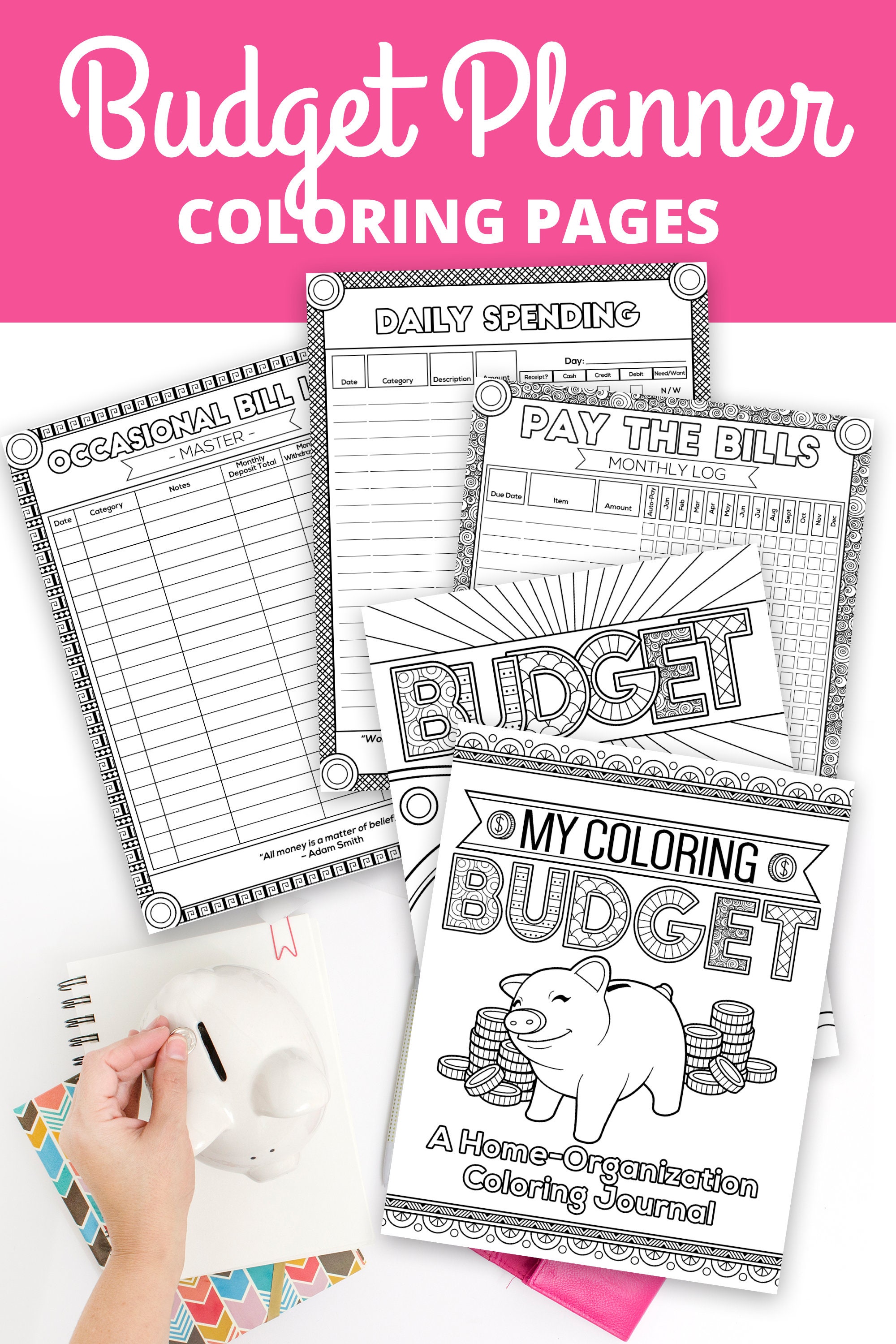Budget Planner, Coloring Pages - Etsy