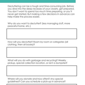 Declutter Printable • Decluttering Planner • Declutter Checklist ...