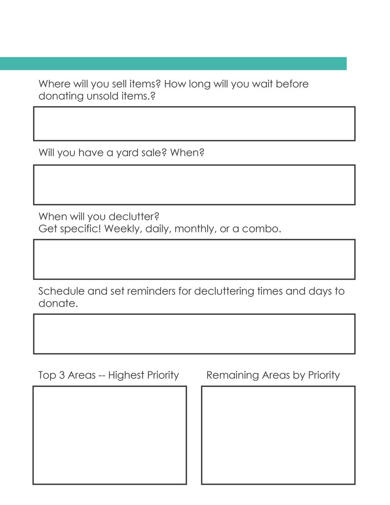 Declutter Printable • Decluttering Planner • Declutter Checklist ...