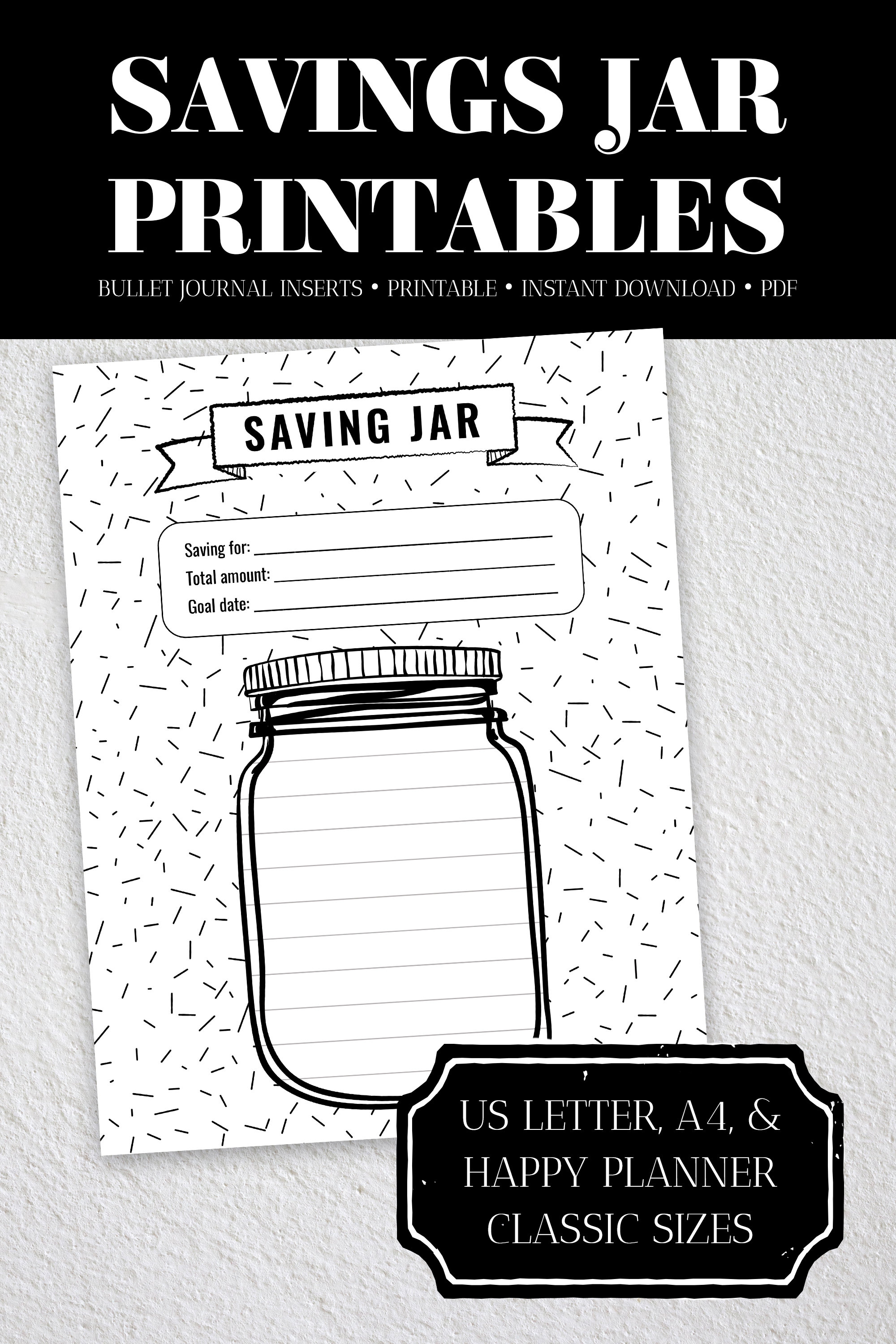Savings Jar Printable, Savings Tracker, Savings Plan, Saving Goal, PDF ...