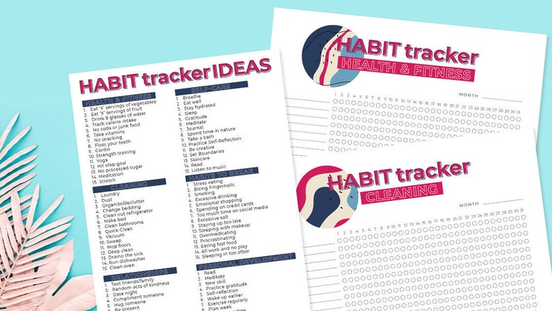 Habit Tracker Printable 80 Habit Tracker Ideas - Etsy