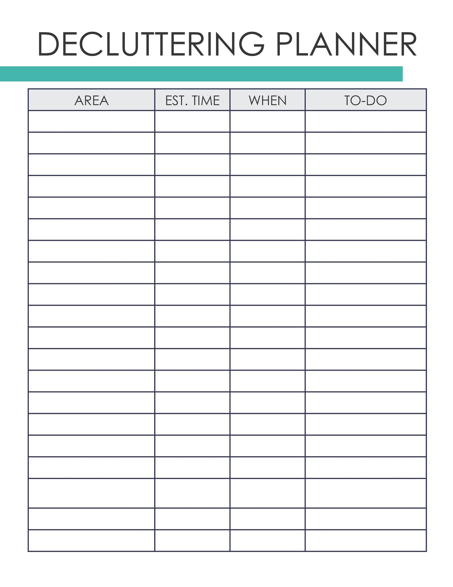 Declutter Printable • Decluttering Planner • Declutter Checklist ...