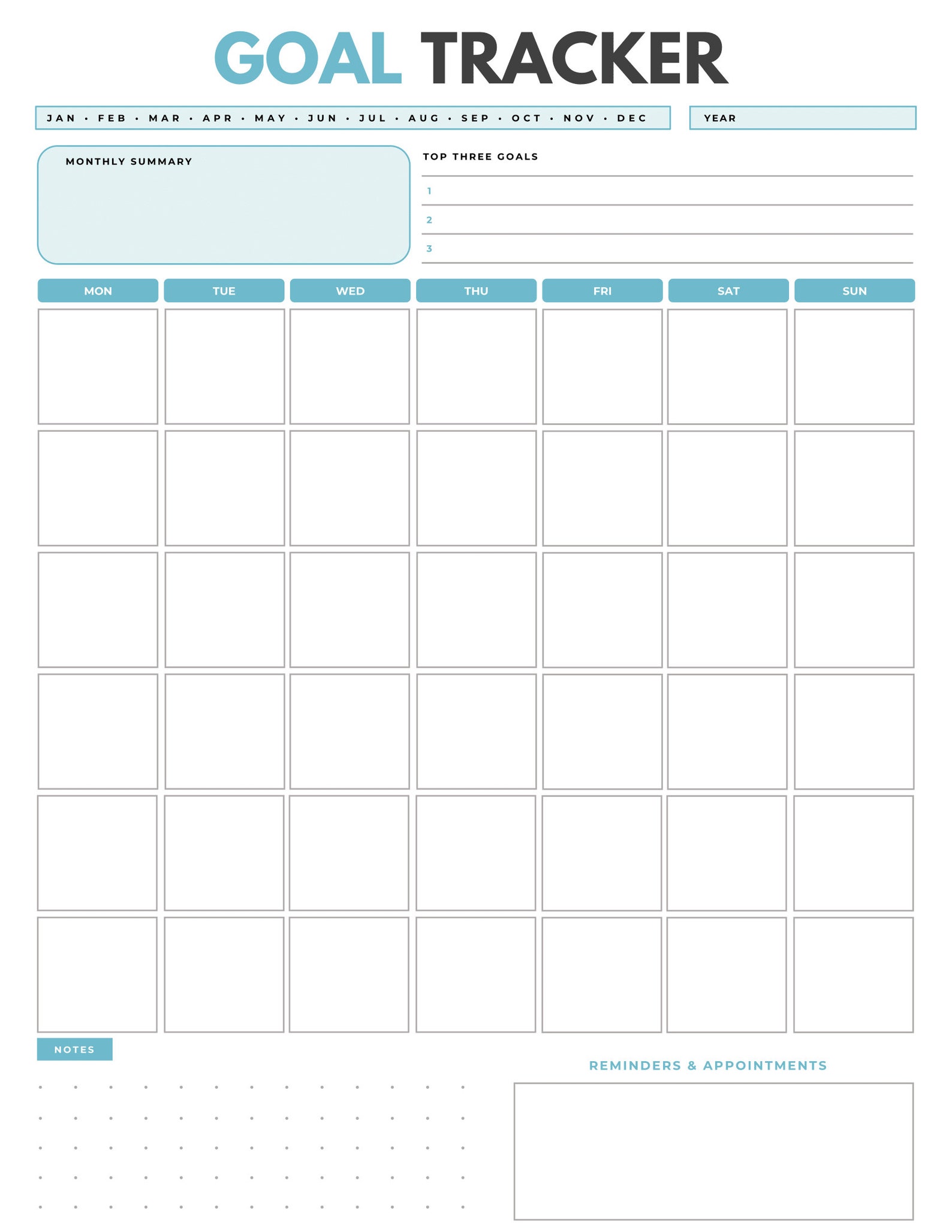 Daily Goal Planner and Task Tracker Printable - Etsy