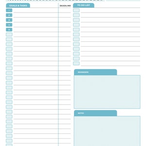 Daily Goal Planner and Task Tracker Printable - Etsy