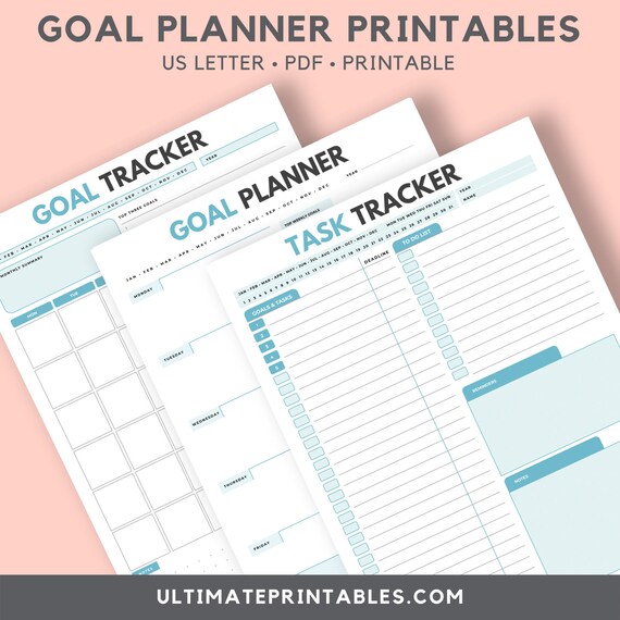 Daily Goal Planner and Task Tracker Printable | Etsy