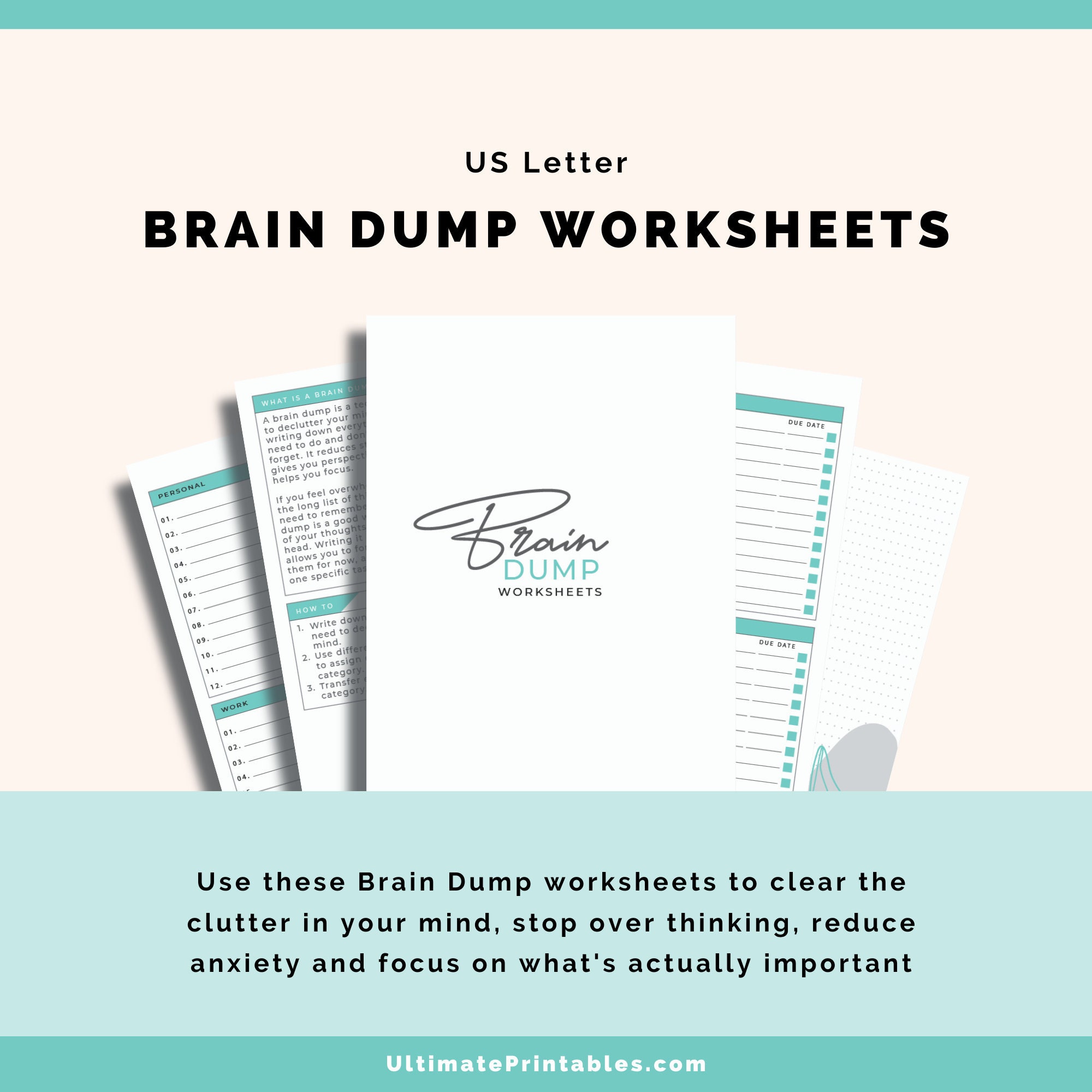 Brain Dump Worksheets - Etsy