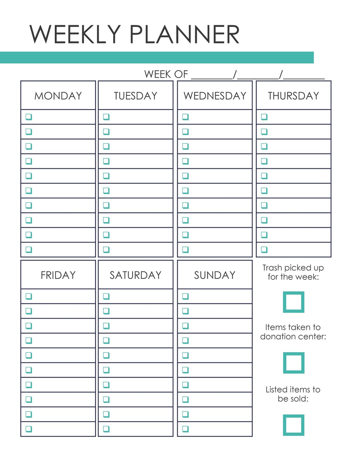 Declutter Printable • Decluttering Planner • Declutter Checklist ...