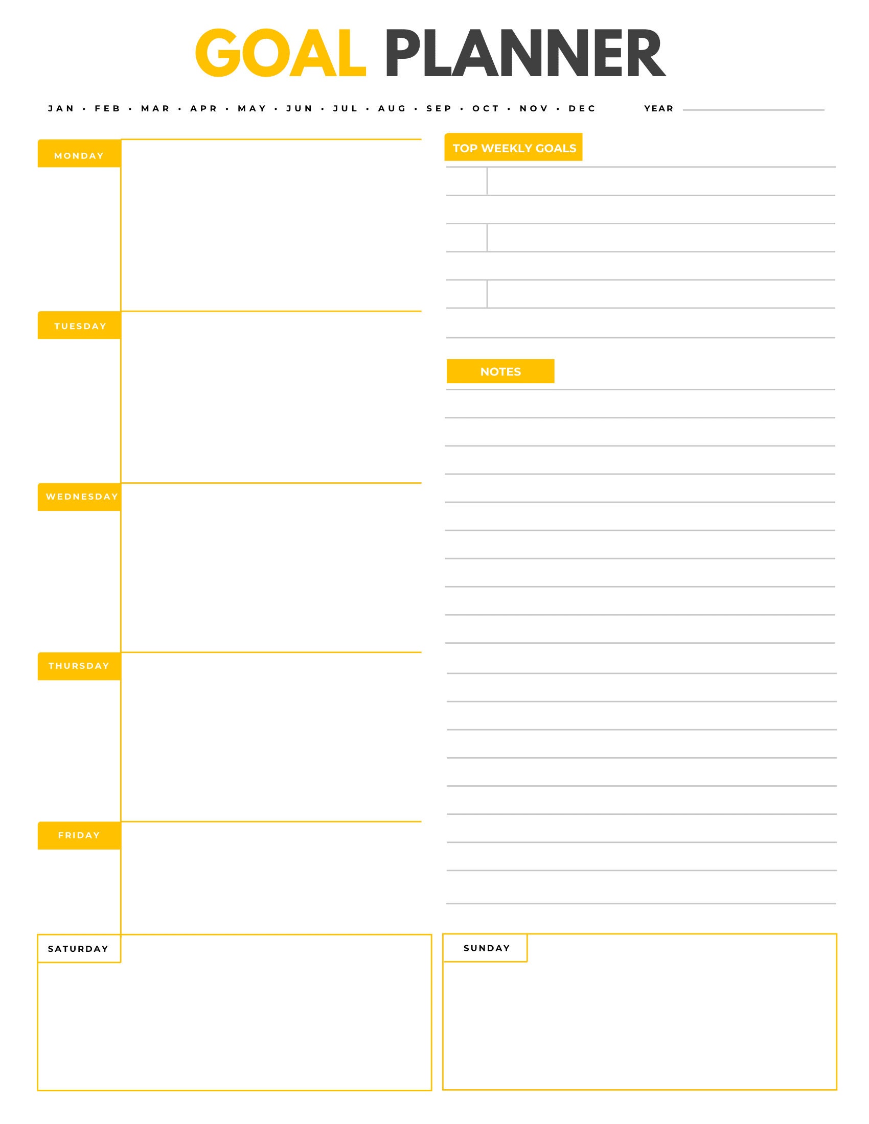 Daily Goal Planner and Task Tracker Printable - Etsy