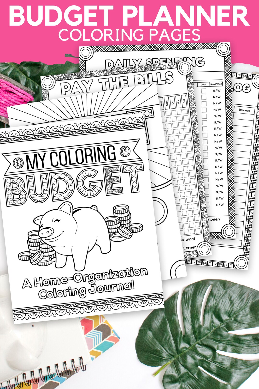 Budget Planner, Coloring Pages - Etsy