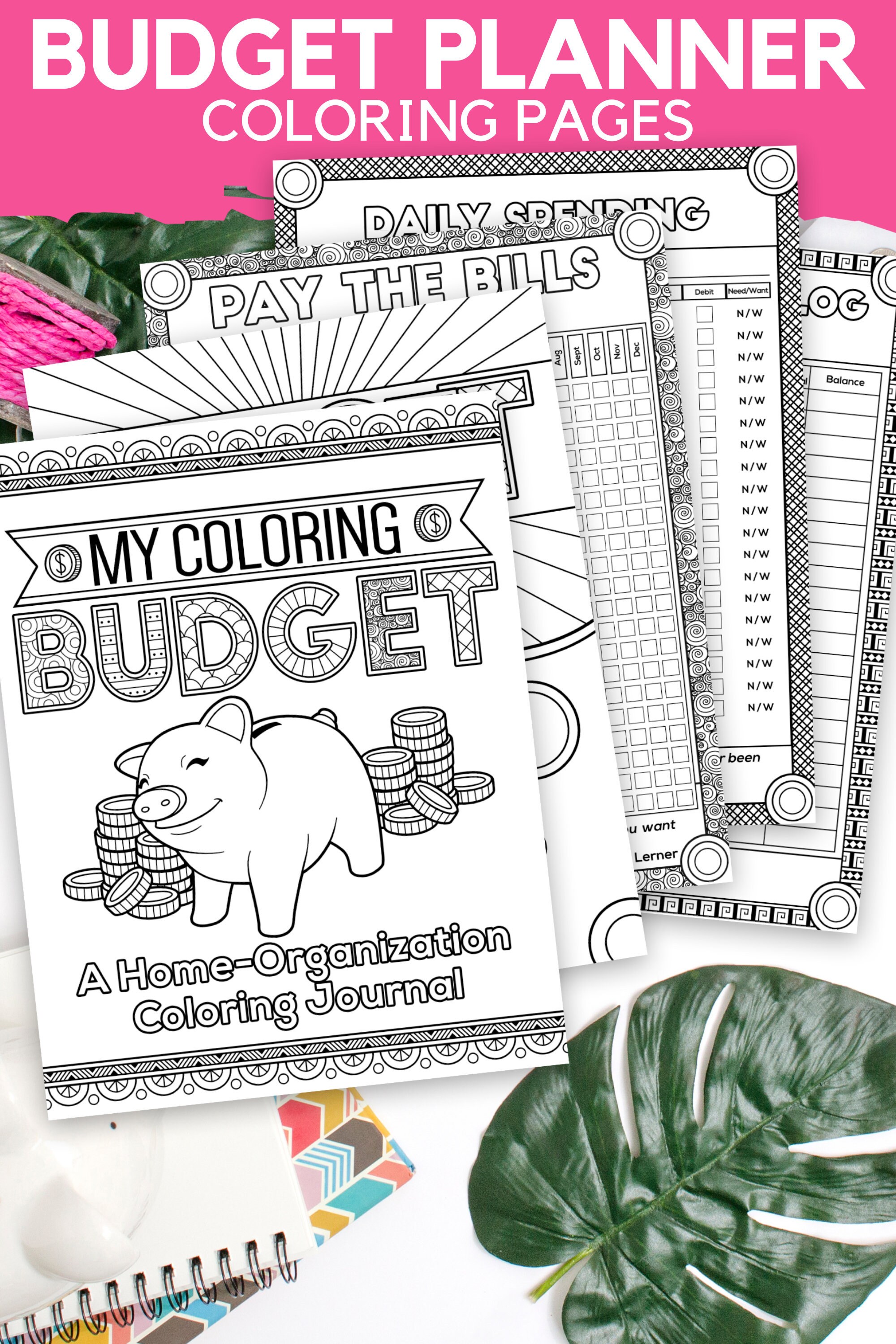 Budget Planner, Coloring Pages - Etsy
