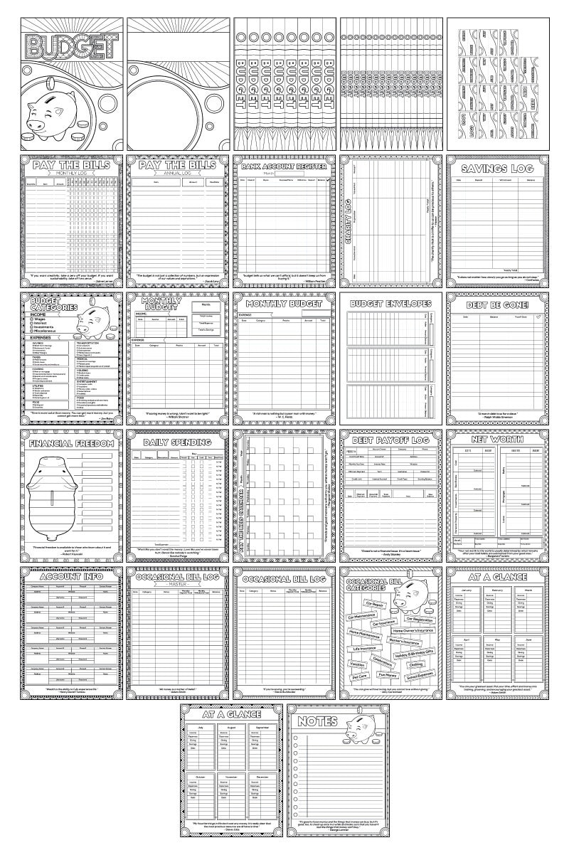 Budget Planner, Coloring Pages - Etsy