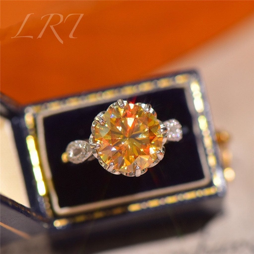 Orange Diamond Engagement Ring