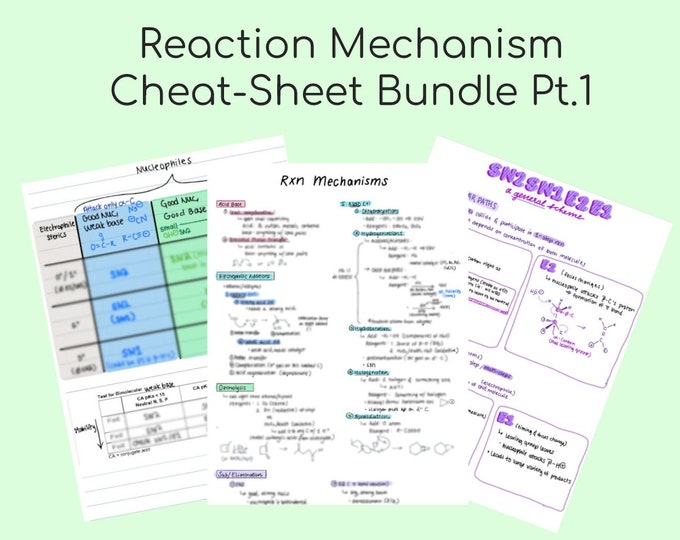 Comprehensive Reaction Mechanism Cheat Sheets Orgo/ochem 1 Study Notes ...