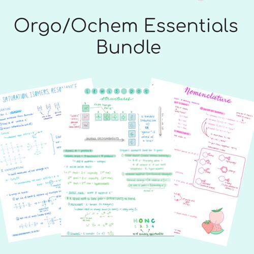 Organic Chemistry/orgo/ochem Essentials Study Notes/note Set | Etsy