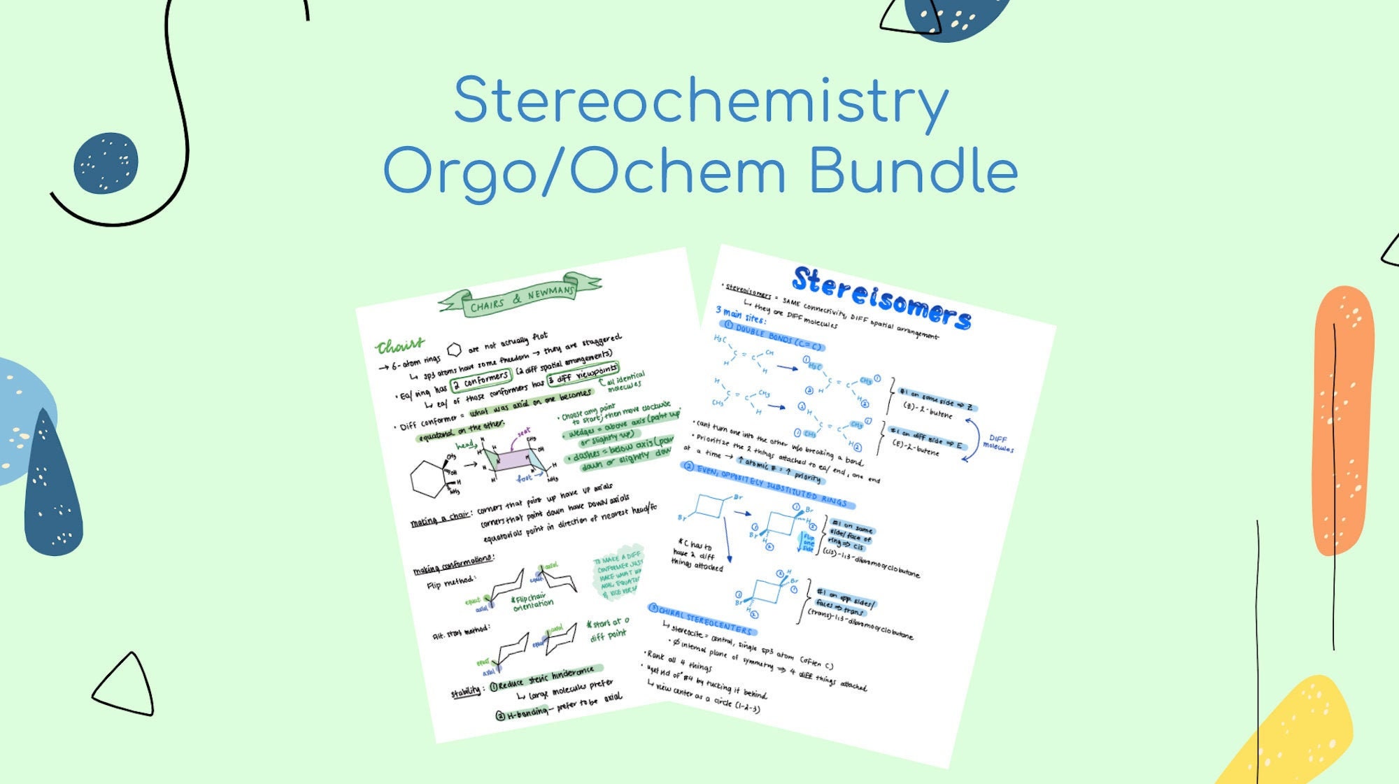 Stereochemistry Organic Chemistry Orgo/ochem Study Notes/note Set ...