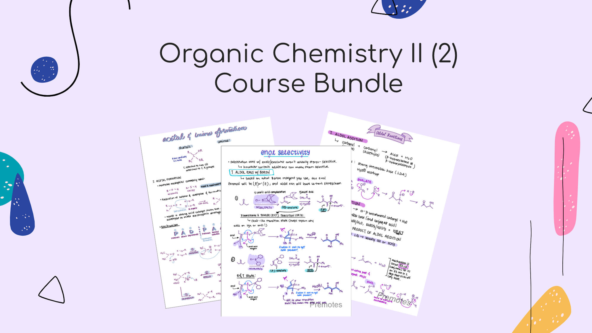 Organic Chemistry II (2) Course Bundle Orgo/ochem II Notes/note Set ...