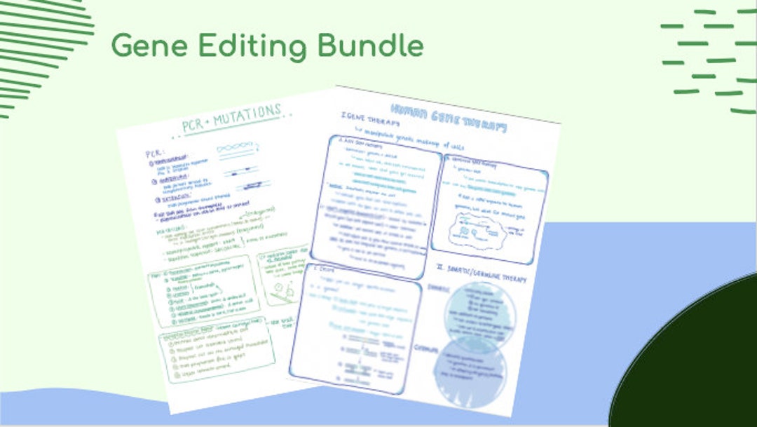 Gene Editing & Gene Therapy Study Notes/note Set — Biology, Pre-med ...