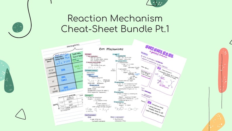 Comprehensive Reaction Mechanism Cheat Sheets Orgo/ochem 1 Study Notes ...
