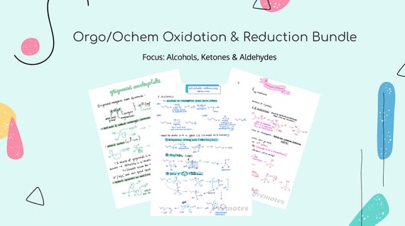 Oxidation and Reduction Chemistry Organic Chemistry/Orgo/Ochem | Etsy