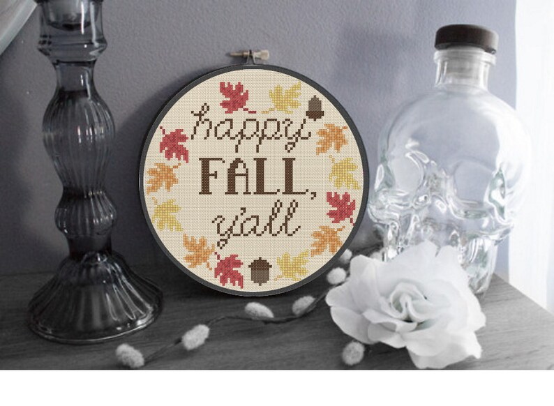 Happy Fall Y'all 6 Hoop Cross Stitch Pattern PDF - Etsy