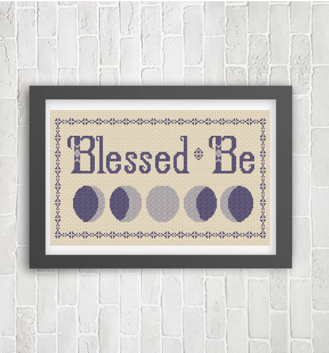 Blessed Be Cross Stitch PDF Pattern Wicca Witch Pagan | Etsy