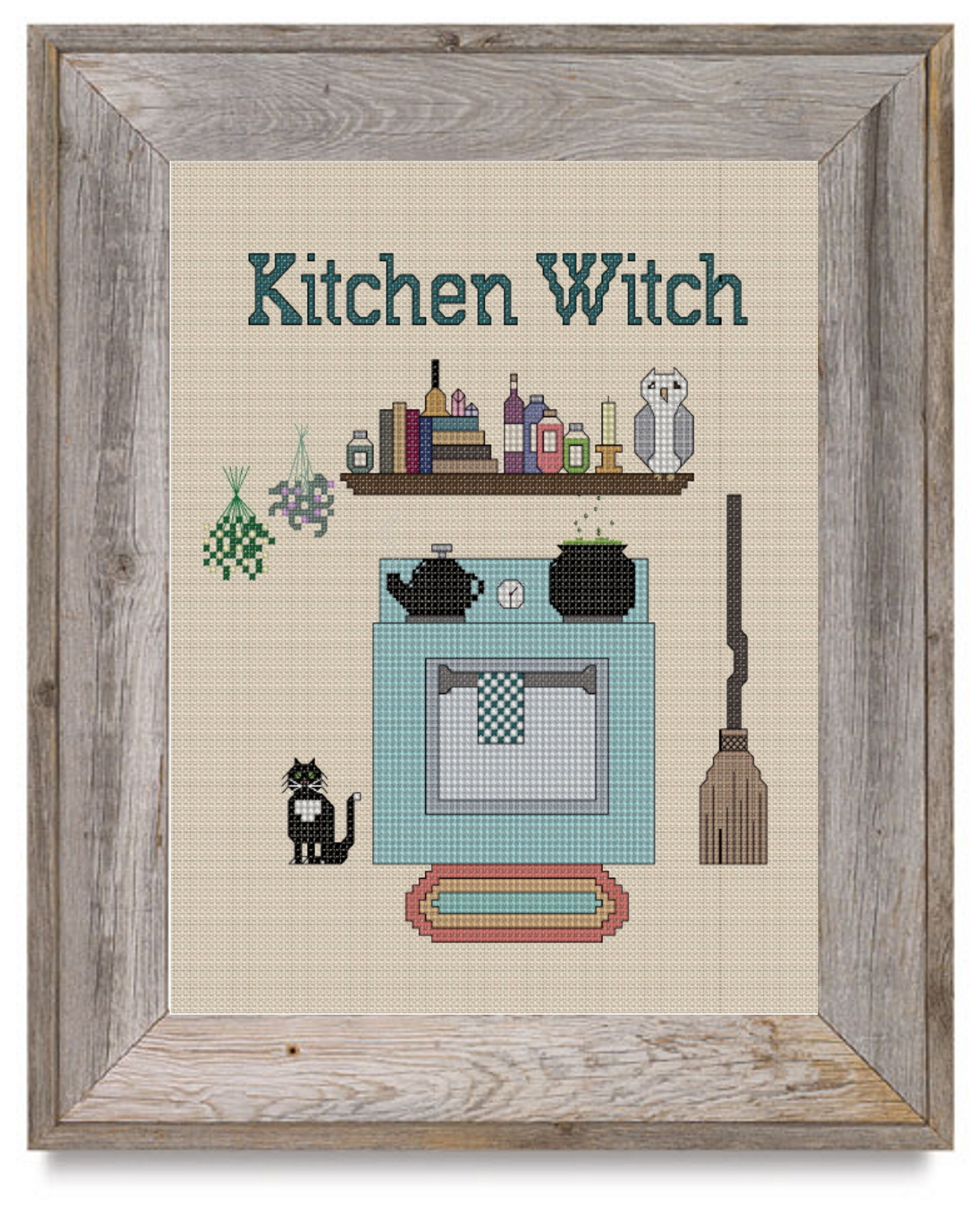 Kitchen Witch Full Color PDF Cross Stitch Pattern | Etsy