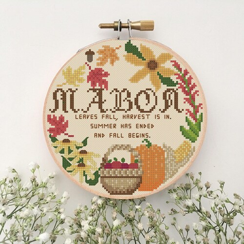 Mabon Pentacle Cross Stitch Pattern | Etsy