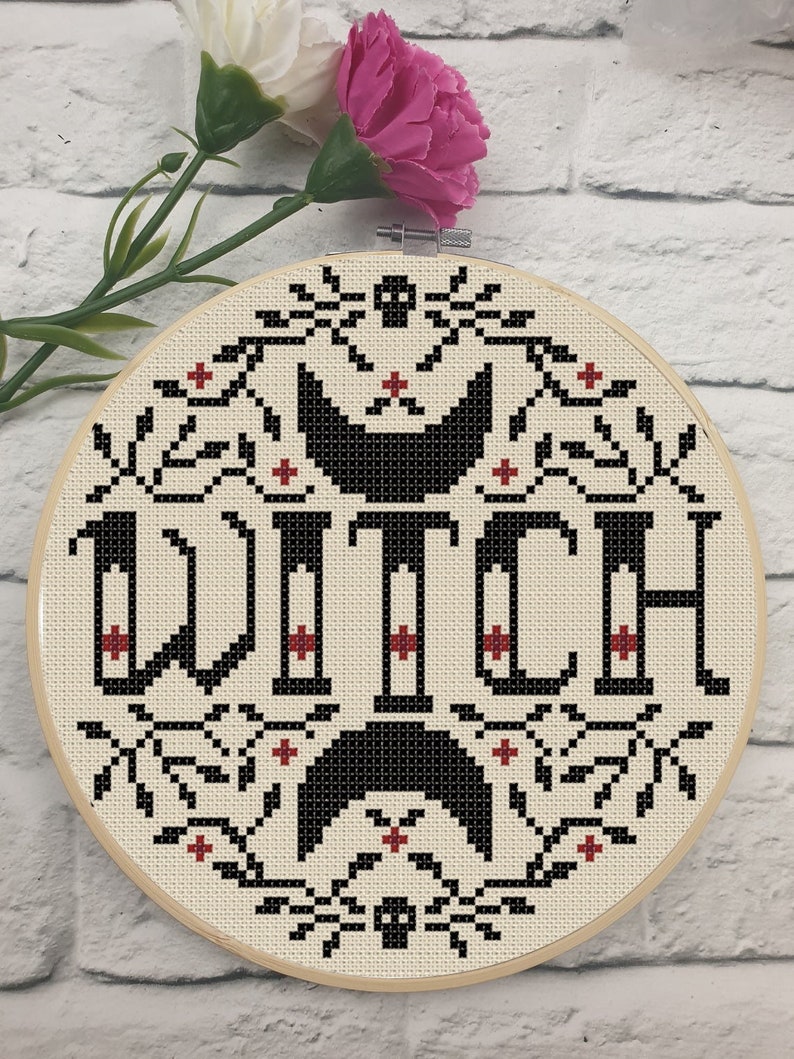 WITCH Two in One 6 Hoop Cross Stitch Pattern - Etsy