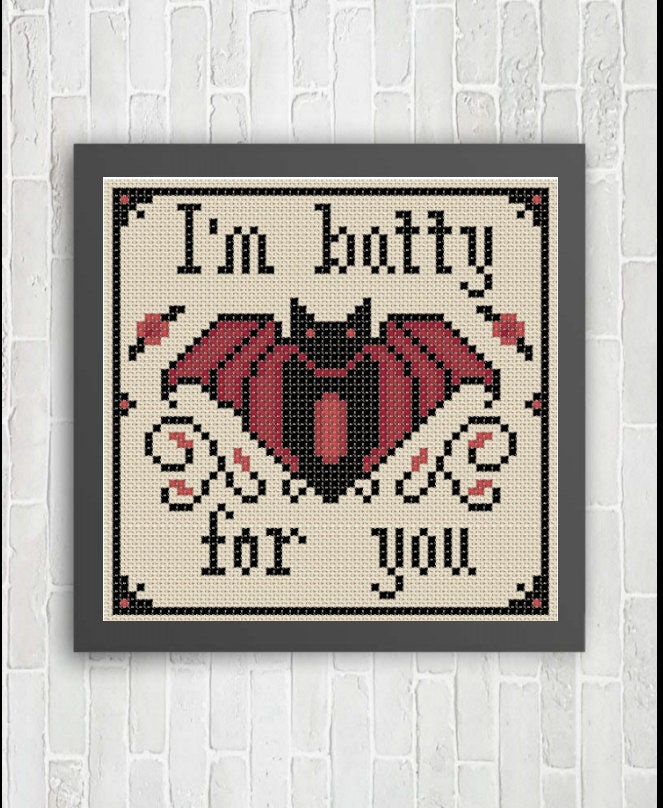Beginner "i'm Batty for You" Goth Valentine's Day PDF Pattern - Etsy