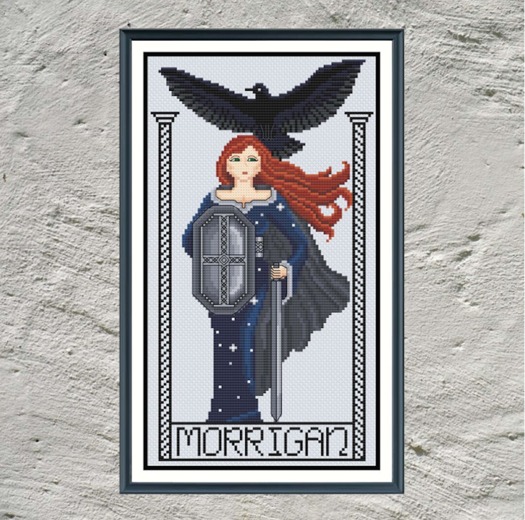 Morrigan Morrigu the Morrigan Goddess Modern Sampler Cross Stitch ...