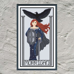Morrigan Morrigu the Morrigan Goddess Modern Sampler Cross Stitch ...