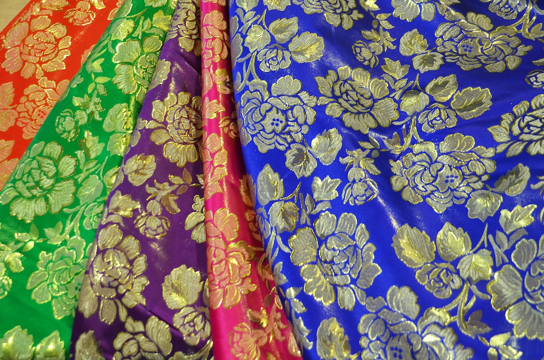 Chinese Big Flower Brocade Fabric | 9.99 Full Yard Price | 58" Wide ...