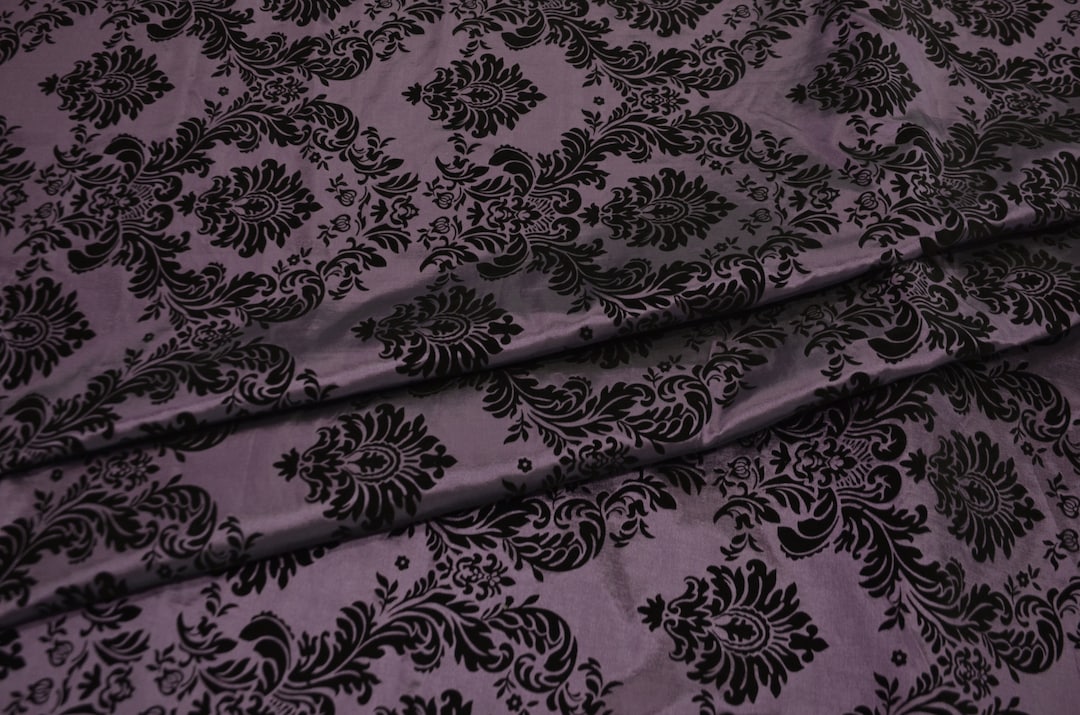 Damask Flocking Taffeta | Flocking Velvet Damask on Taffeta Fabric | by ...