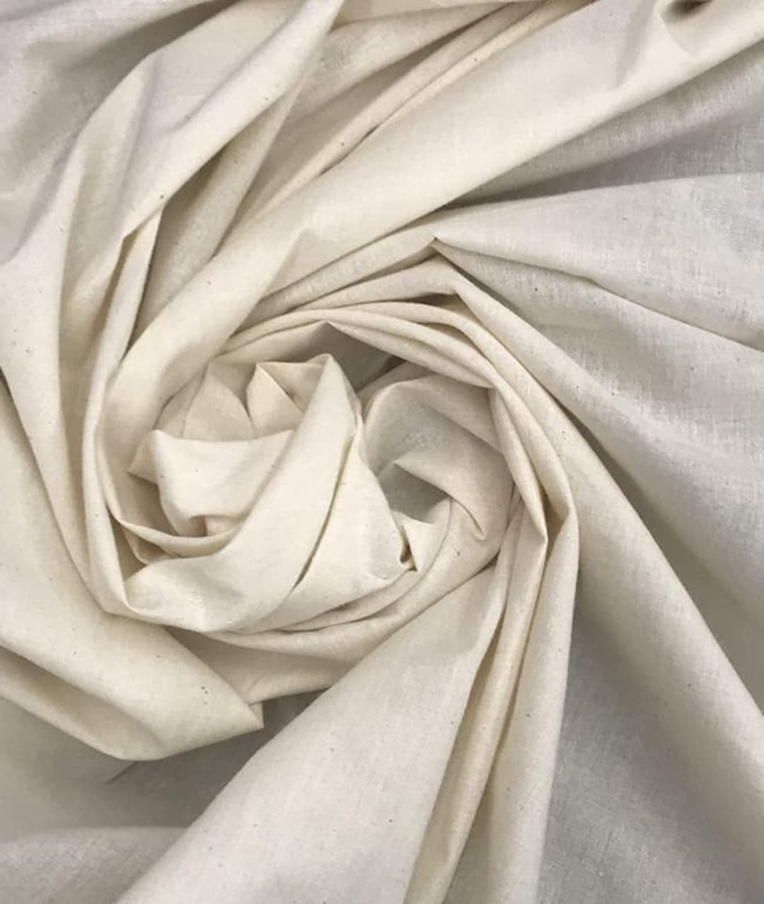 64" Natural Cotton Muslin Fabric by the Yard | Unbleached Muslin | 7oz ...