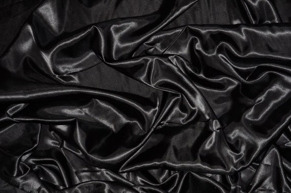 Black Stretch Satin Charmeuse Fabric by the Yard 60 - Etsy
