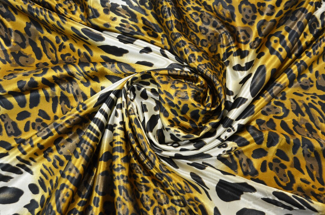 Jungle Animal Satin Print Fabric Charmeuse Satin Tiger - Etsy