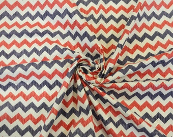 Red Chevron Fabric - Etsy