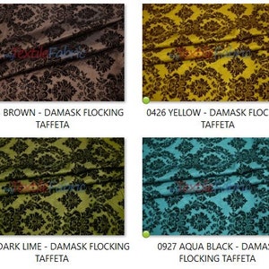 Damask Flocking Taffeta | Flocking Velvet Damask on Taffeta Fabric | by ...