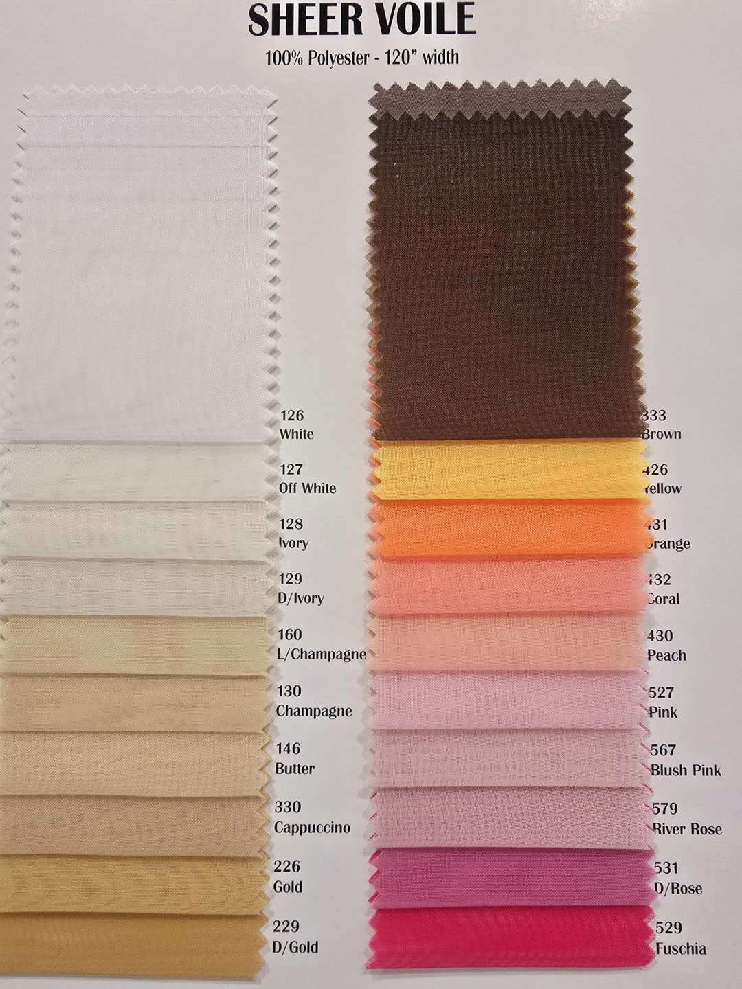 Voile Fabric by the Yard | IFR Fabric | 120" Wide (10ft) | Great for ...