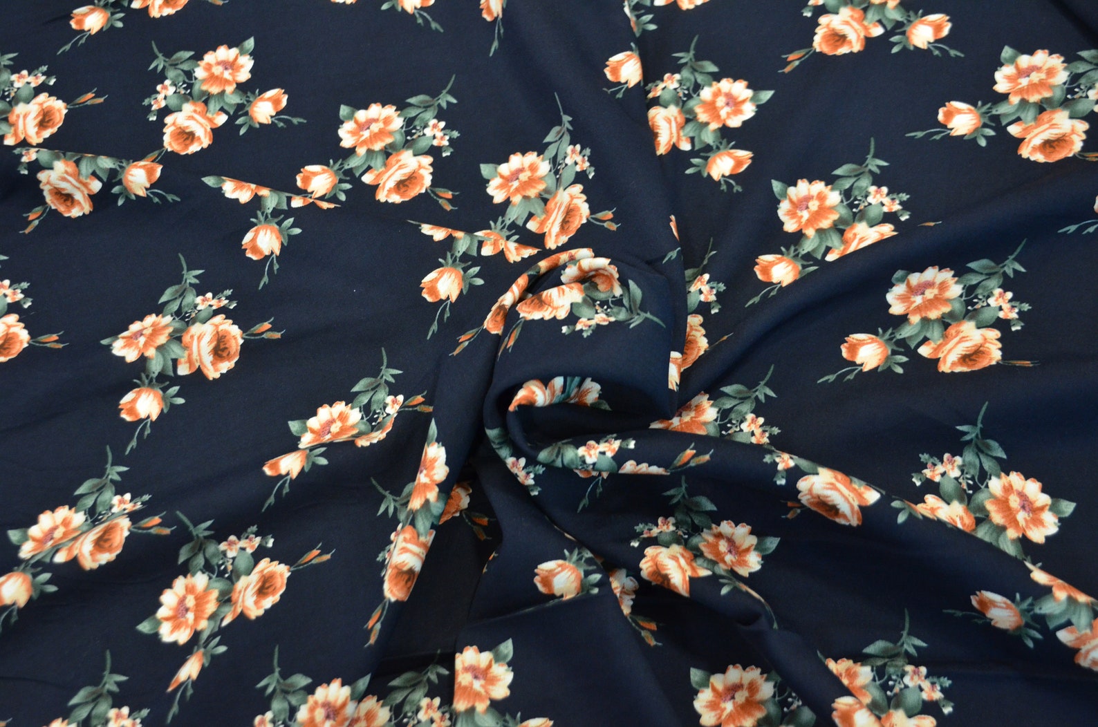 Love Flower Rayon Challis Fabric by the Continuous Yard | 60" Wide ...