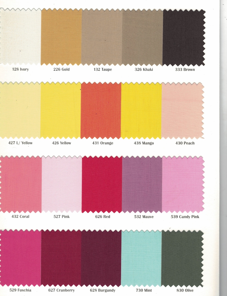 Cotton Polyester Broadcloth Solid Colors 60 Wide by the - Etsy