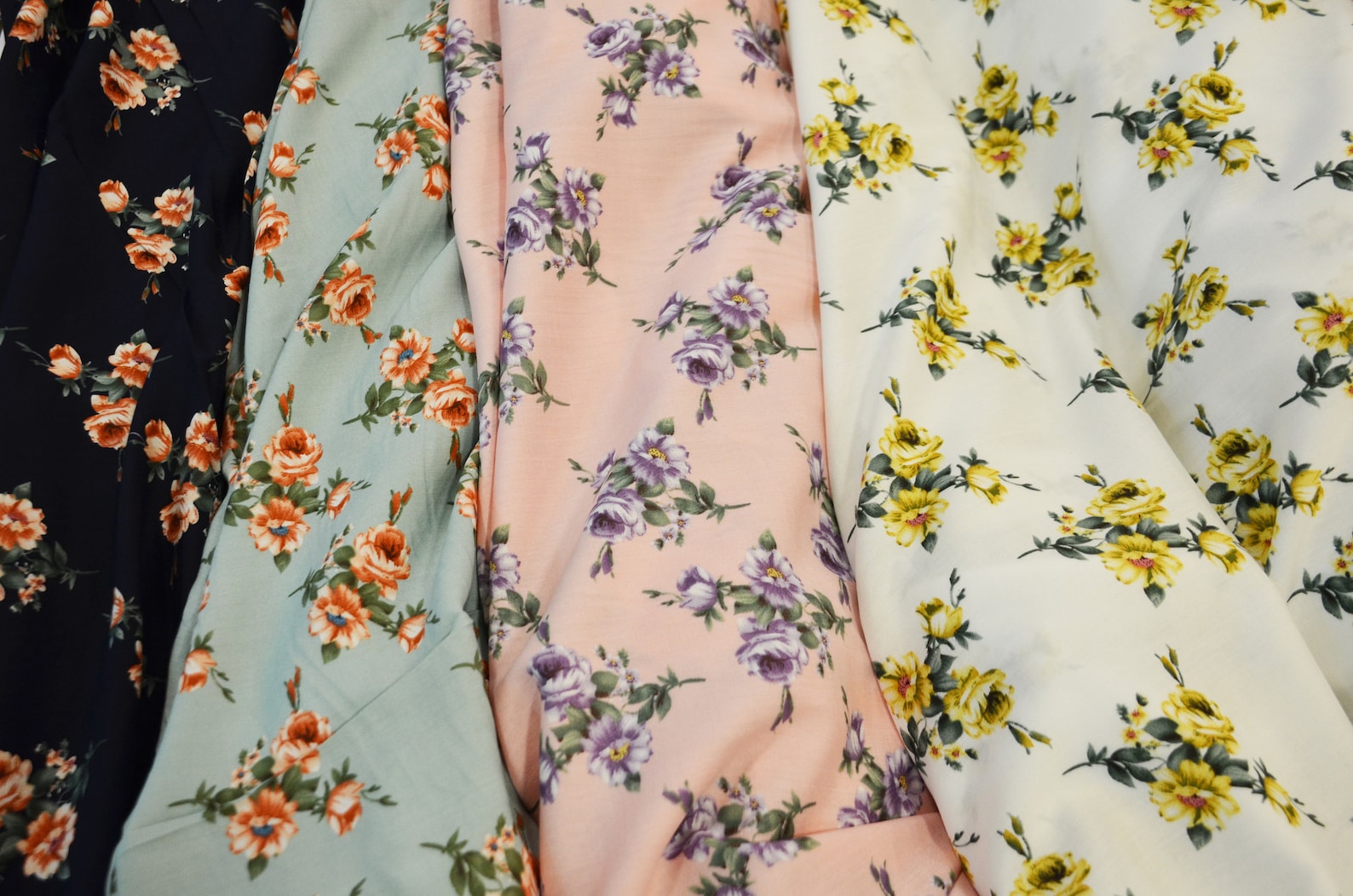 Love Flower Rayon Challis Fabric by the Continuous Yard | 60" Wide ...
