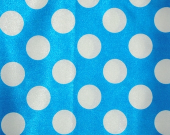 Turquoise Polka Dot Fabric | Etsy