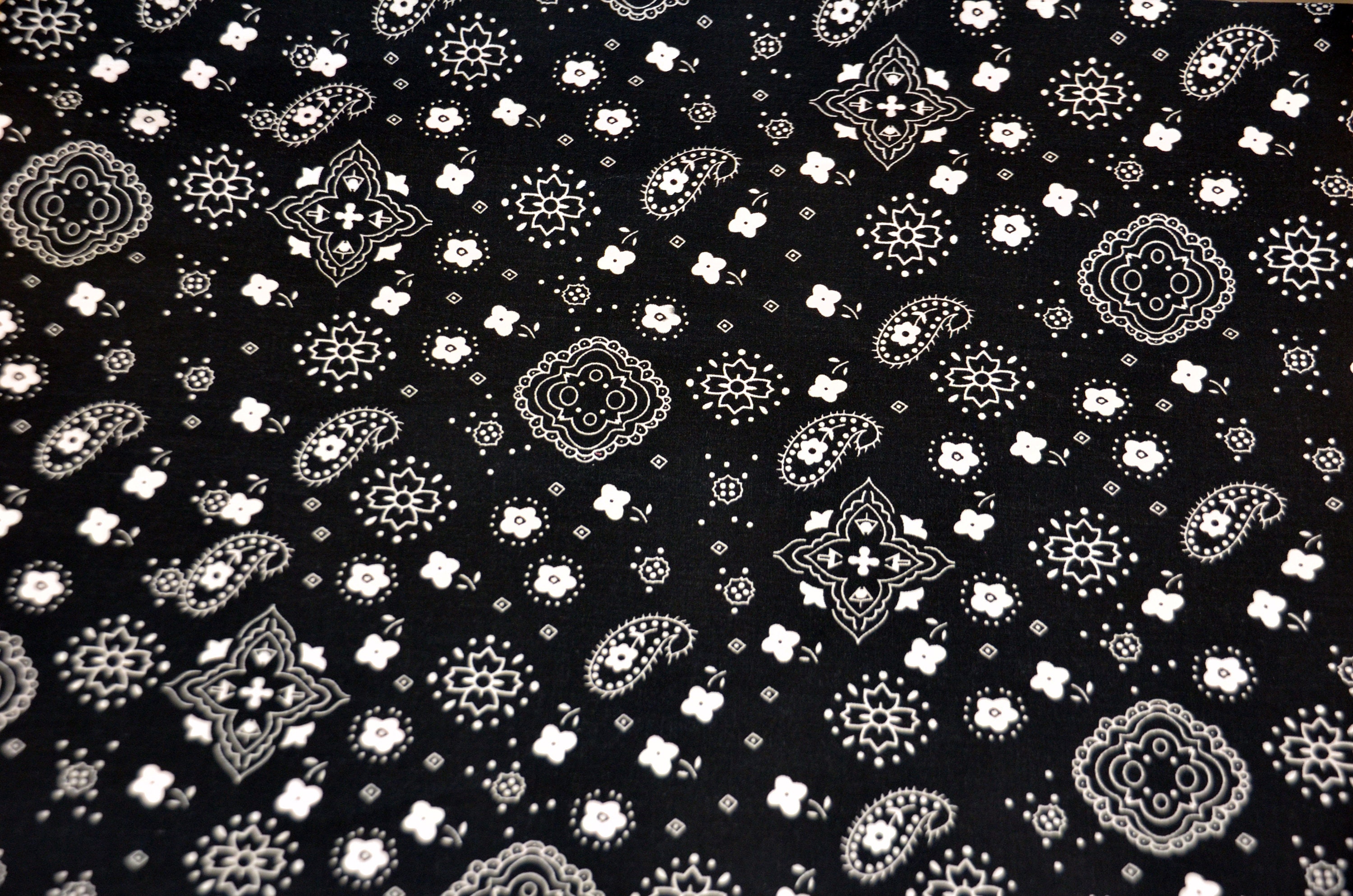 Black Bandana Print