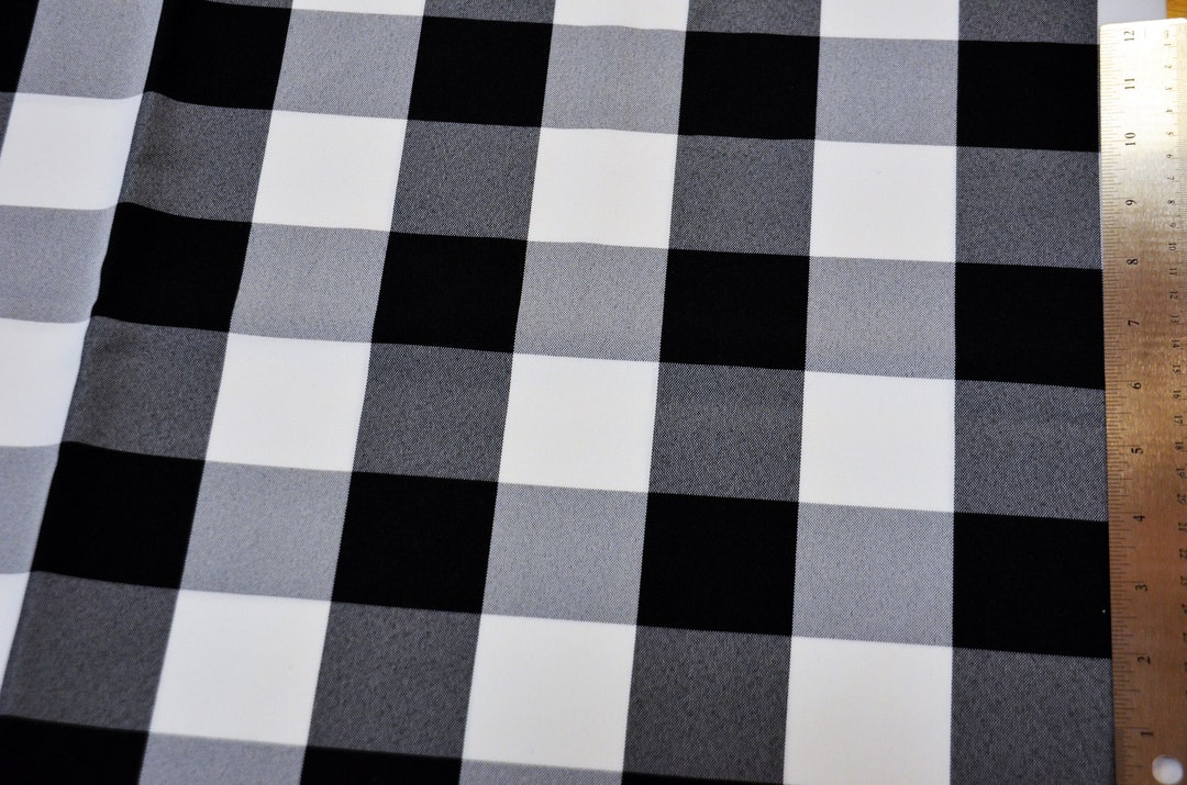 Black Buffalo Checker Fabric | Plaid Checker Fabric 2" | Buffalo ...