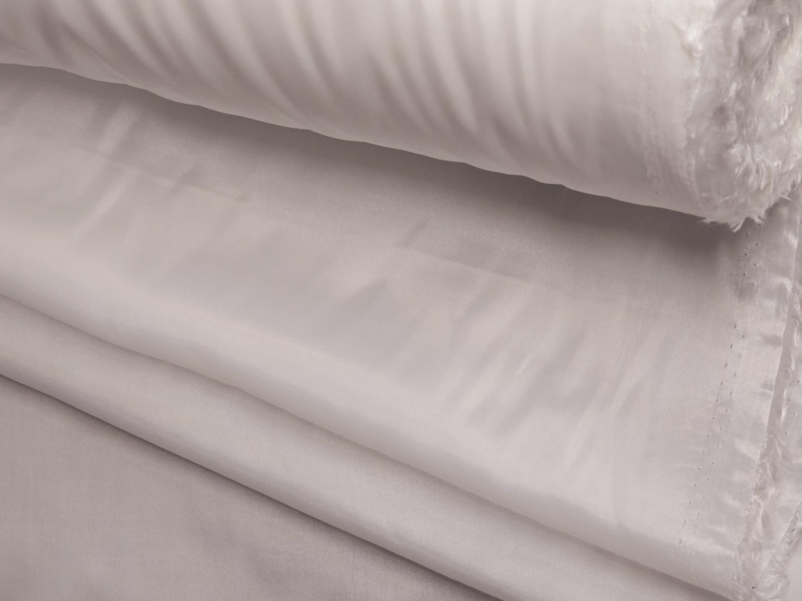 White Polyester Lining Fabric by the Yard | 60" Wide | Dress Lining ...