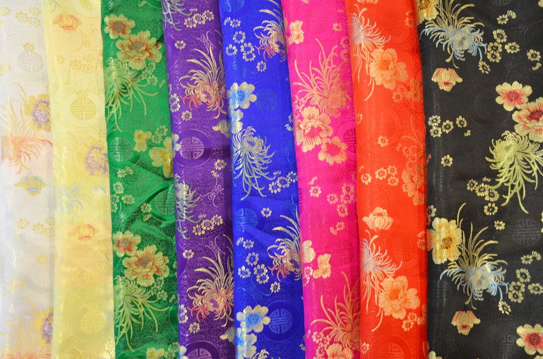 Chinese Flower Brocade Fabric | 9.99 Full Yard Price | 45" Wide ...